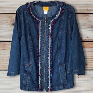 Ruby Rd. | Jackets & Coats | Ruby Rd Size 6w Jacket Embellished Zip Up ...